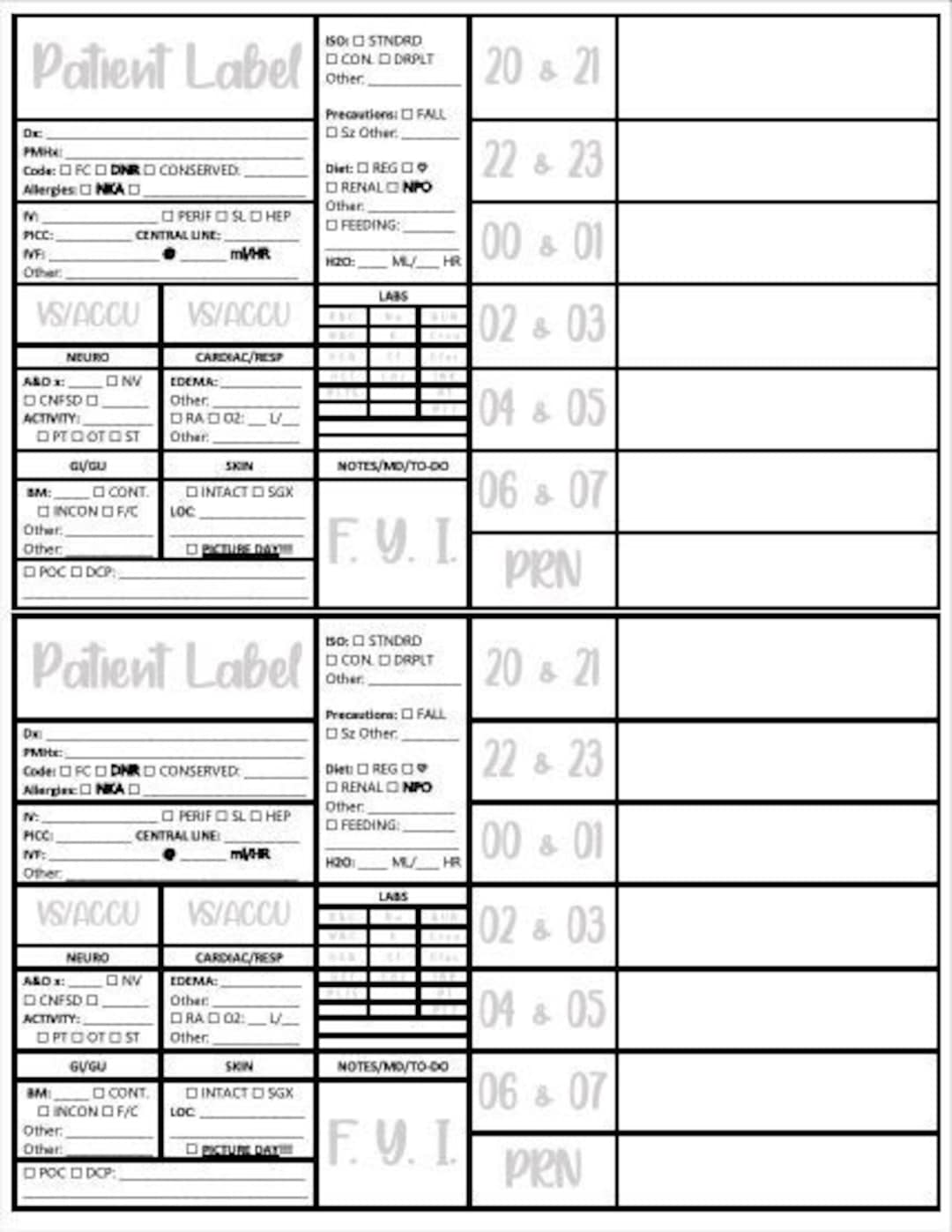 Clinical Nurse Brain Sheet - Etsy