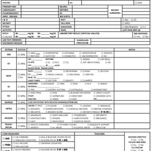 Medical Surgical Report Sheet - Etsy