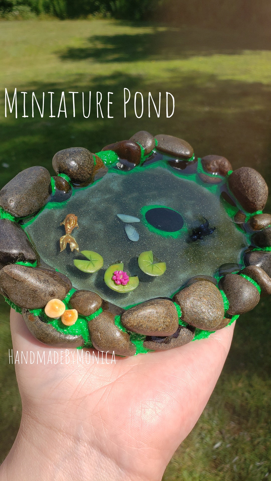 Miniature Pond, OOAK 1:12 Scale Miniature Pond, Dollhouse Pond, Fairy ...