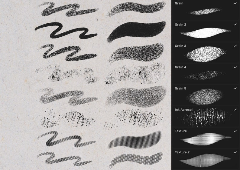 Procreate Brushes Grain Texture Kit Stippling Splatters - Etsy UK
