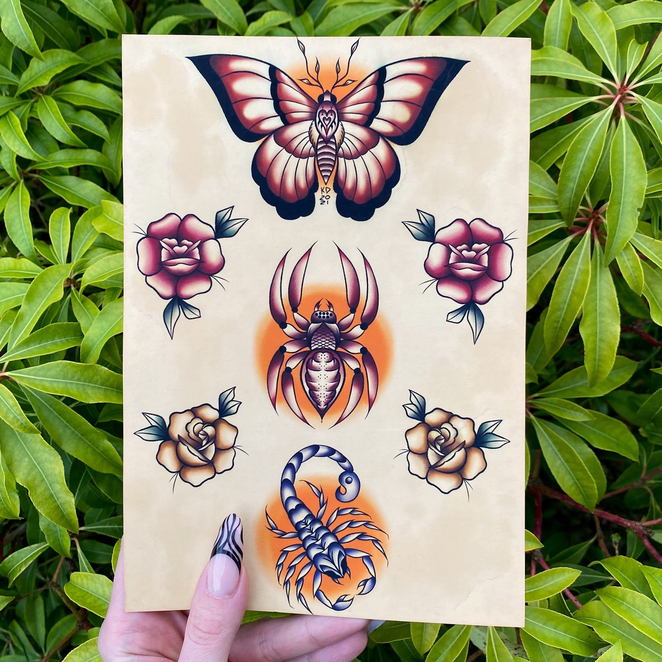 American Traditional Spider Tattoo