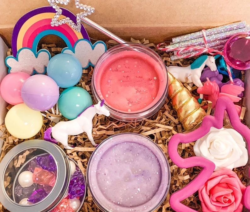 Unicorn Sensory Bin, Homemade Play Dough Kit, Non-toxic Playdough Set ...