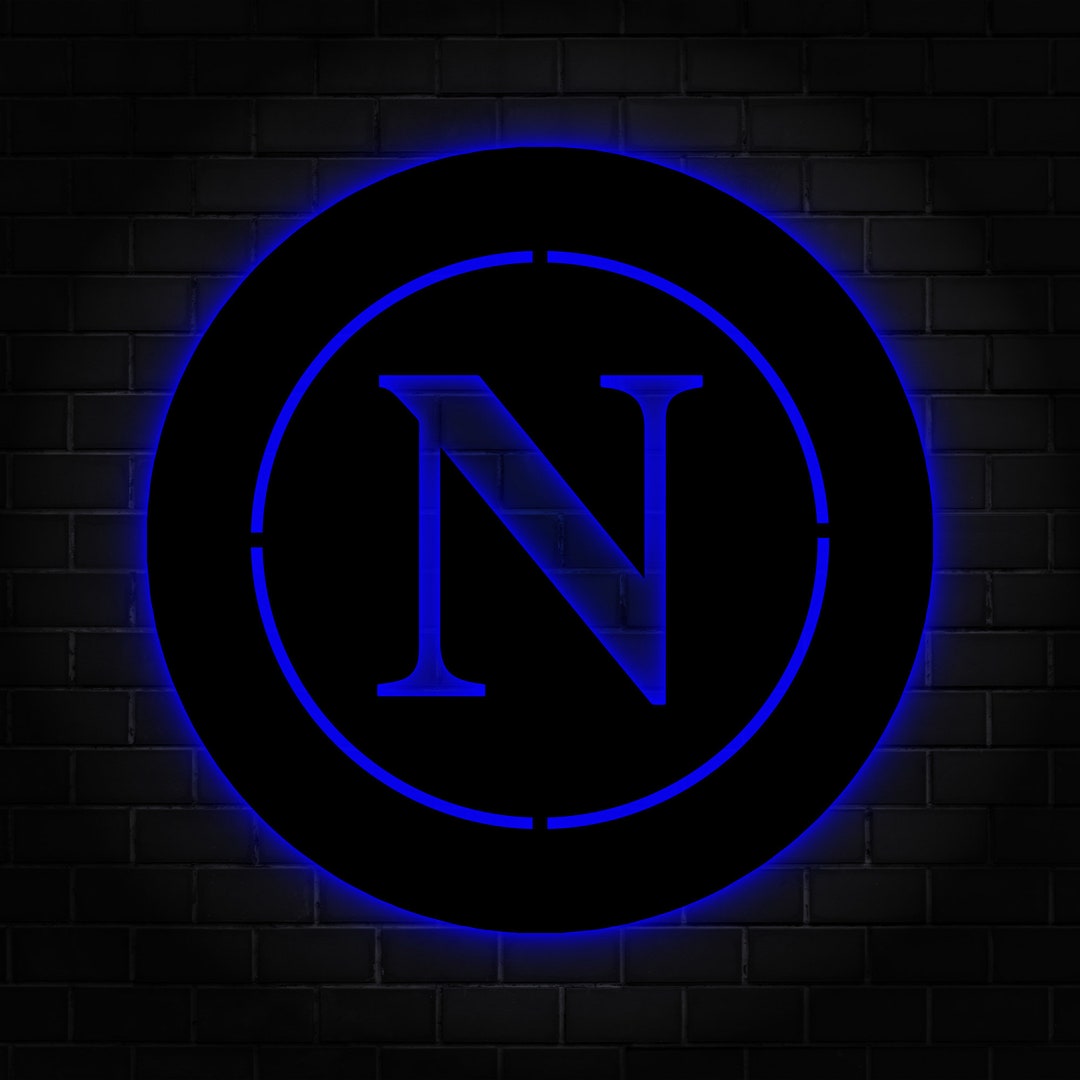 SSC Napoli Football Club Metal Logo Led Sign Metal Led Wall - Etsy