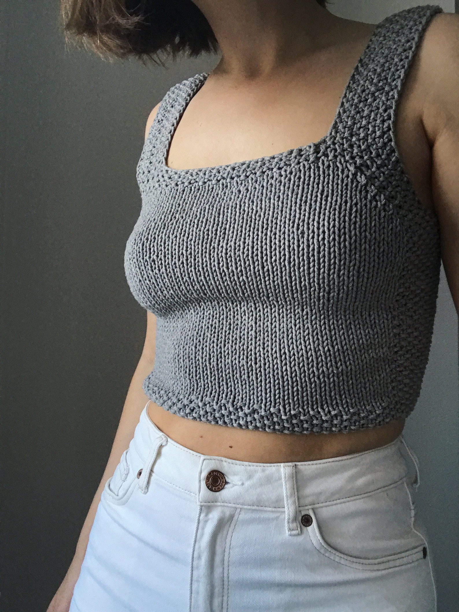 Handmade Knitted Cotton Crop Top Etsy