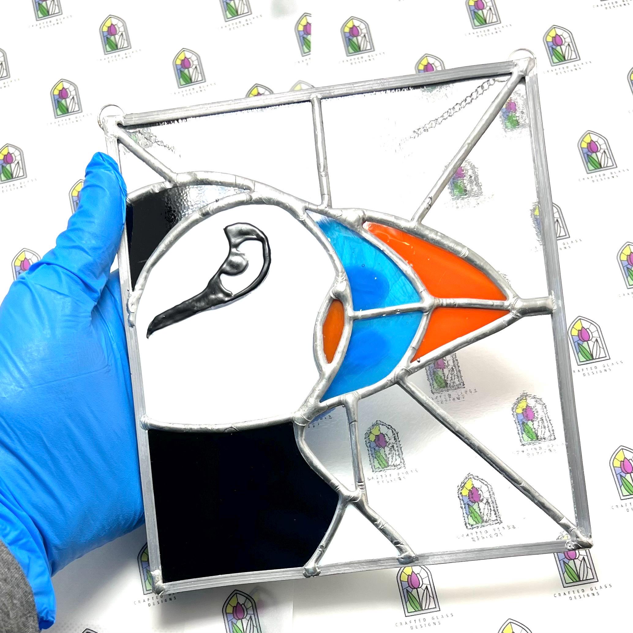 Puffin Stained Glass Panel - Etsy