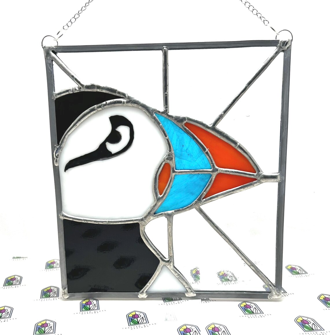 Puffin Stained Glass Panel - Etsy