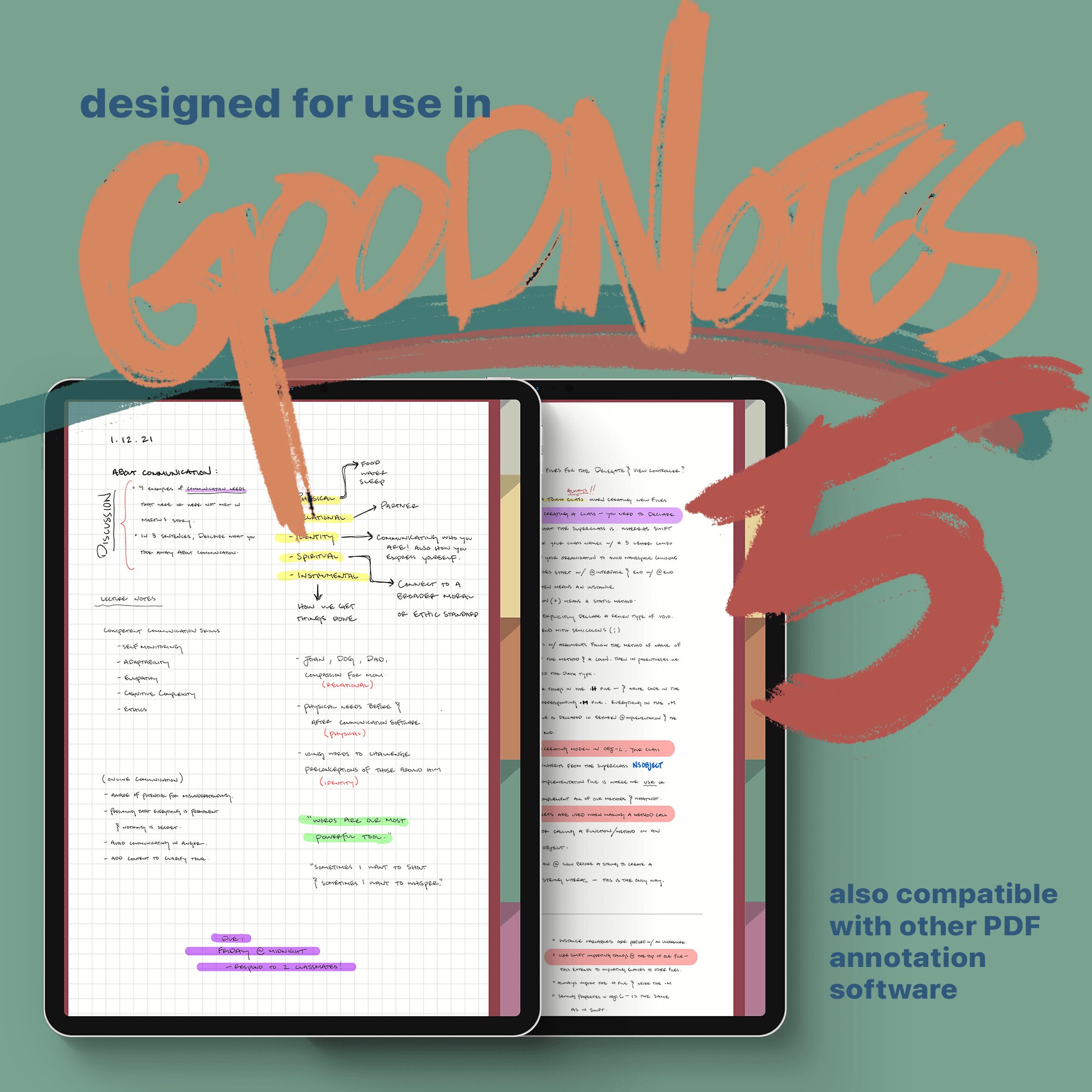 The Everyday Digital Notebook/planner goodnotes5 - Etsy