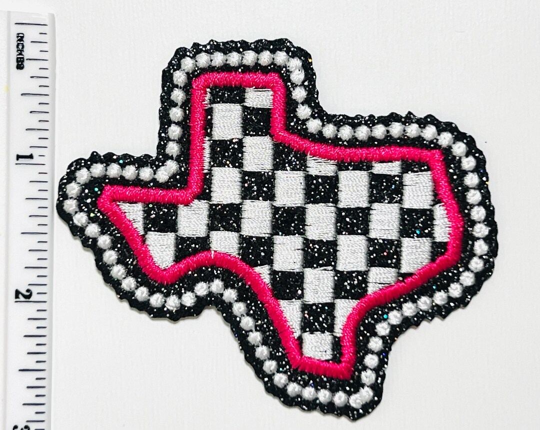 Texas Checkered DIY Embroidered Patch - Iron-on Applique - Etsy