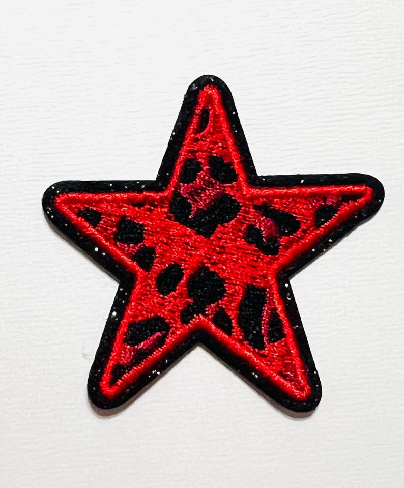 Leopard Stars Glitter Outline 2” - Iron on Patch - Etsy