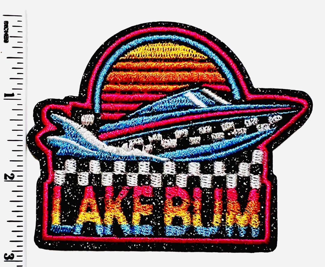 Lake Bum Patch- Embroidered DIY Iron on Patch With Glitter - Etsy