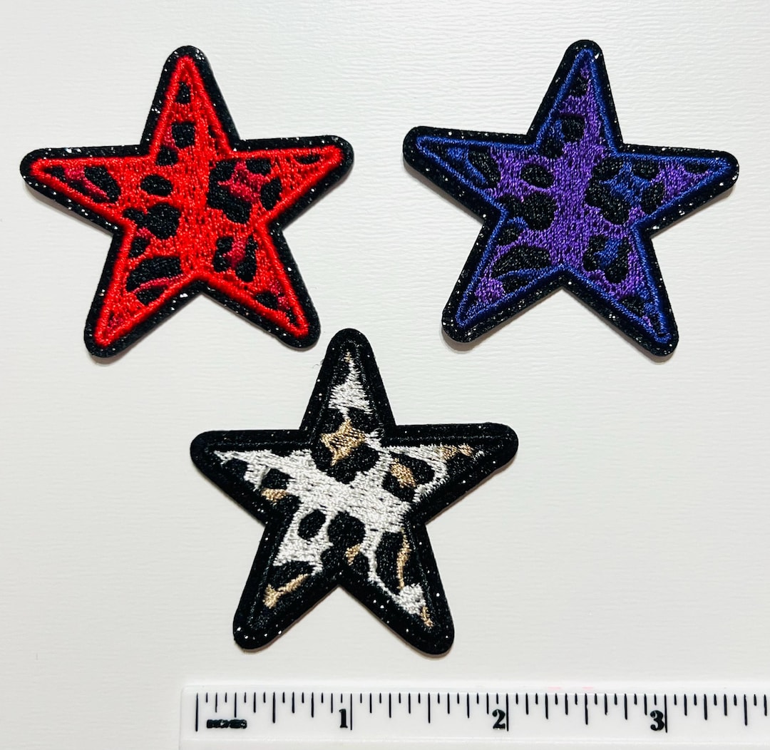 Leopard Stars Glitter Outline 2” - Iron on Patch - Etsy
