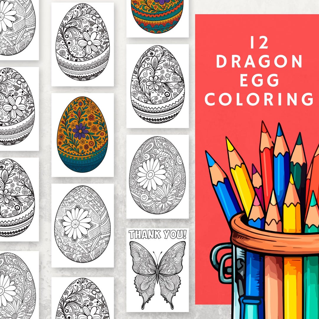 Dragon Egg Coloring Pages | Intricate & Fun Coloroing Designs ...