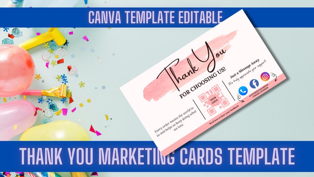 Editable Thank You Card Template for Small Business | Canva Digital ...