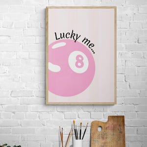 Cute Pink Magic 8 Ball Poster – Aesthetic Lucky Me Wall Art for Girls ...