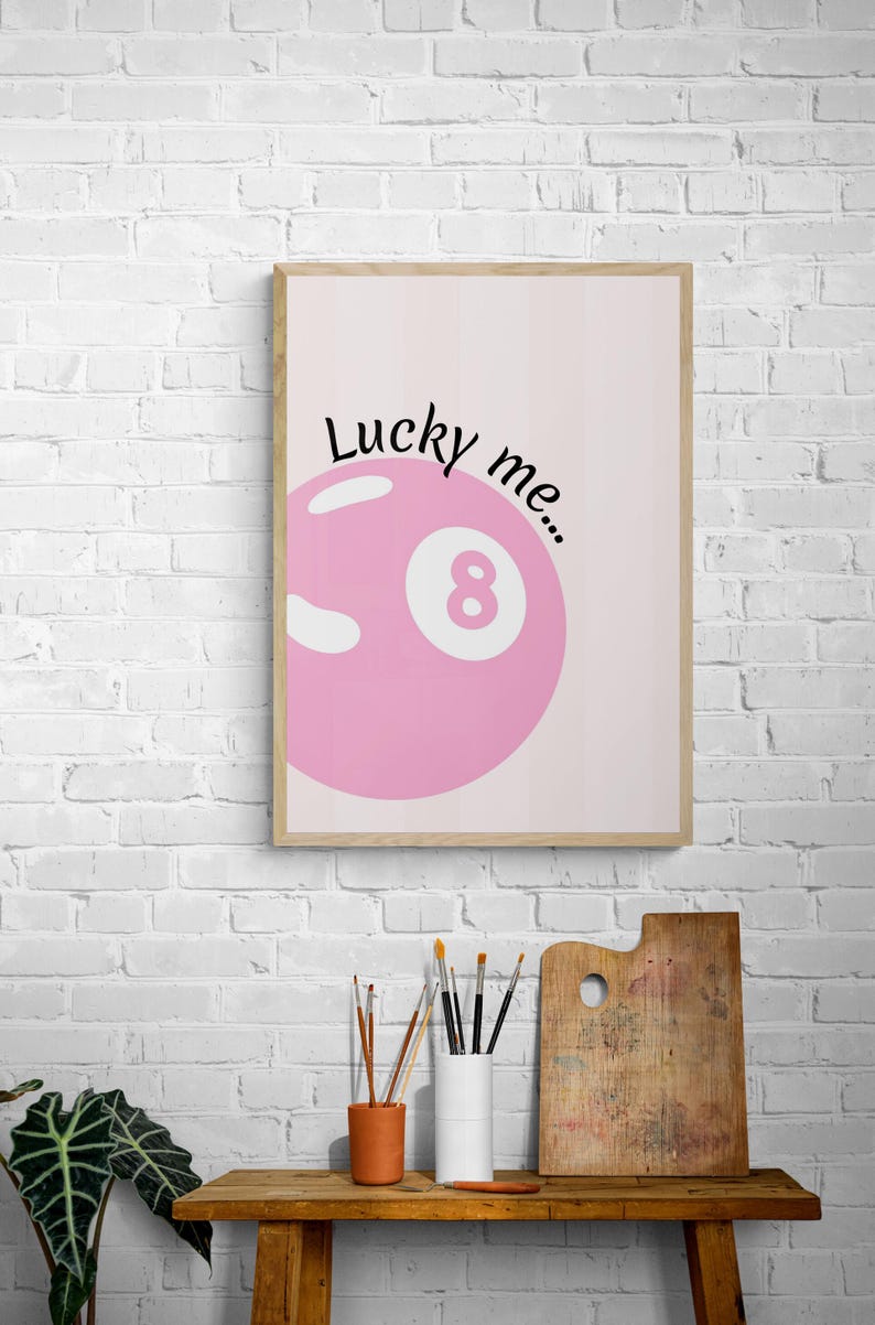 Cute Pink Magic 8 Ball Poster – Aesthetic Lucky Me Wall Art for Girls ...