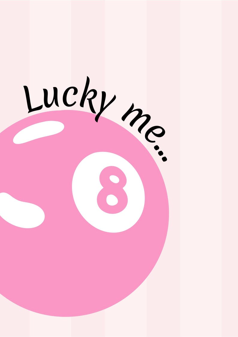 Cute Pink Magic 8 Ball Poster – Aesthetic Lucky Me Wall Art for Girls ...