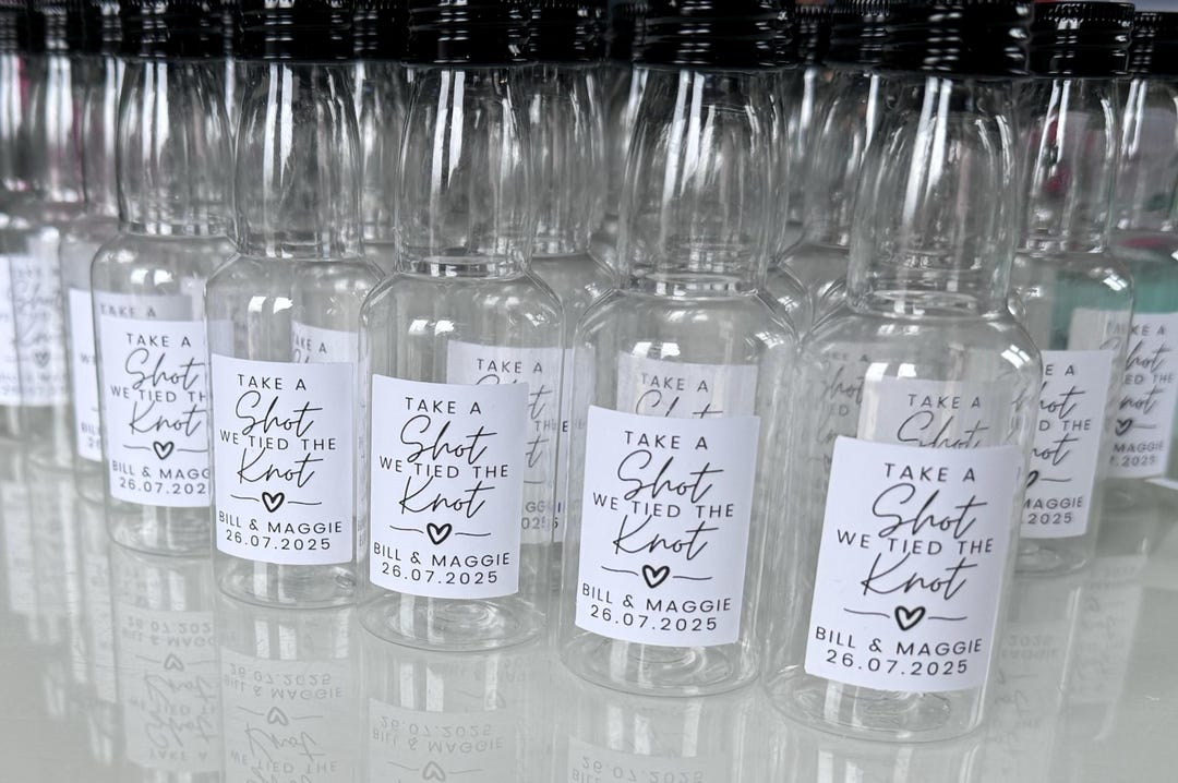 Personalised Shot Bottles: Wedding/party Favors - Etsy UK