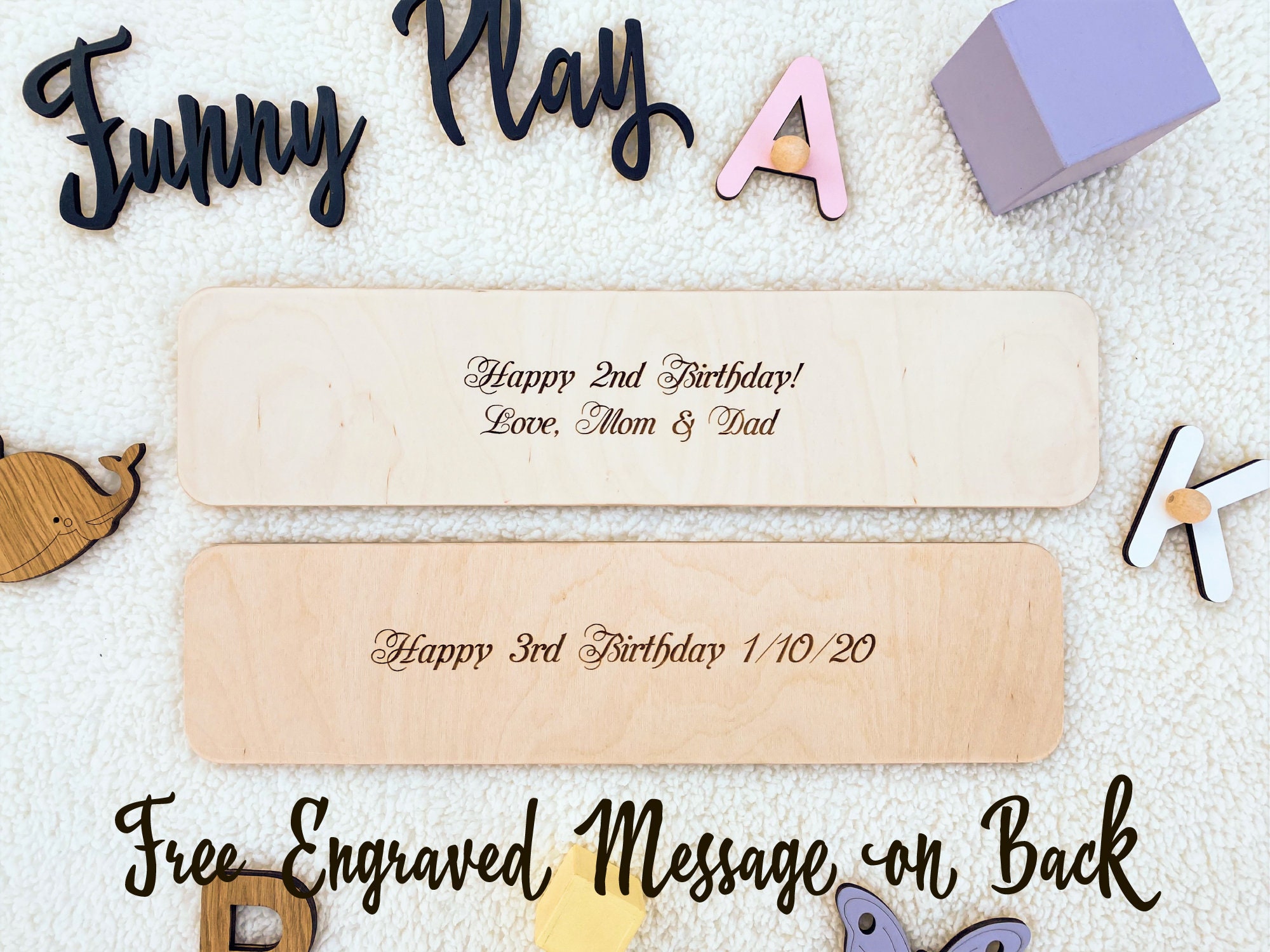 Wooden Name Puzzle With Inscription Under Name Custom Toy | Etsy