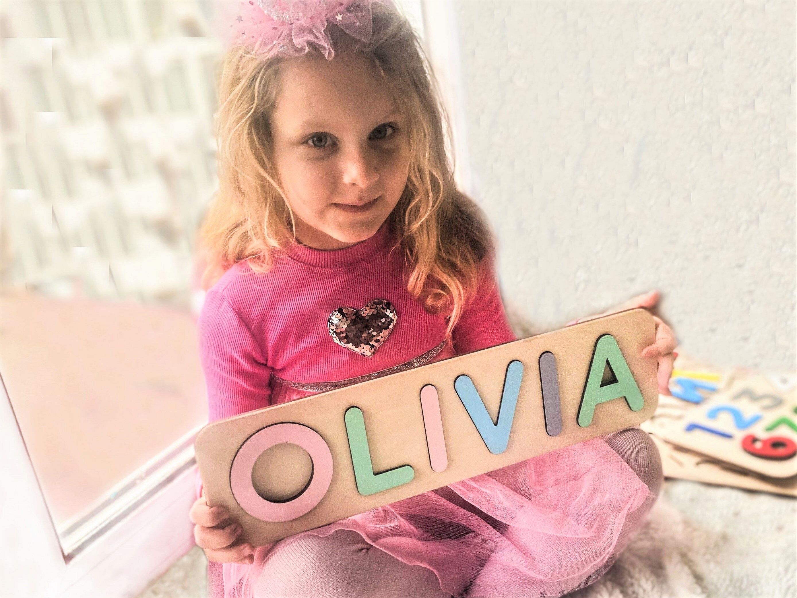 Wooden Name Puzzle With Inscription Under Name Custom Toy | Etsy