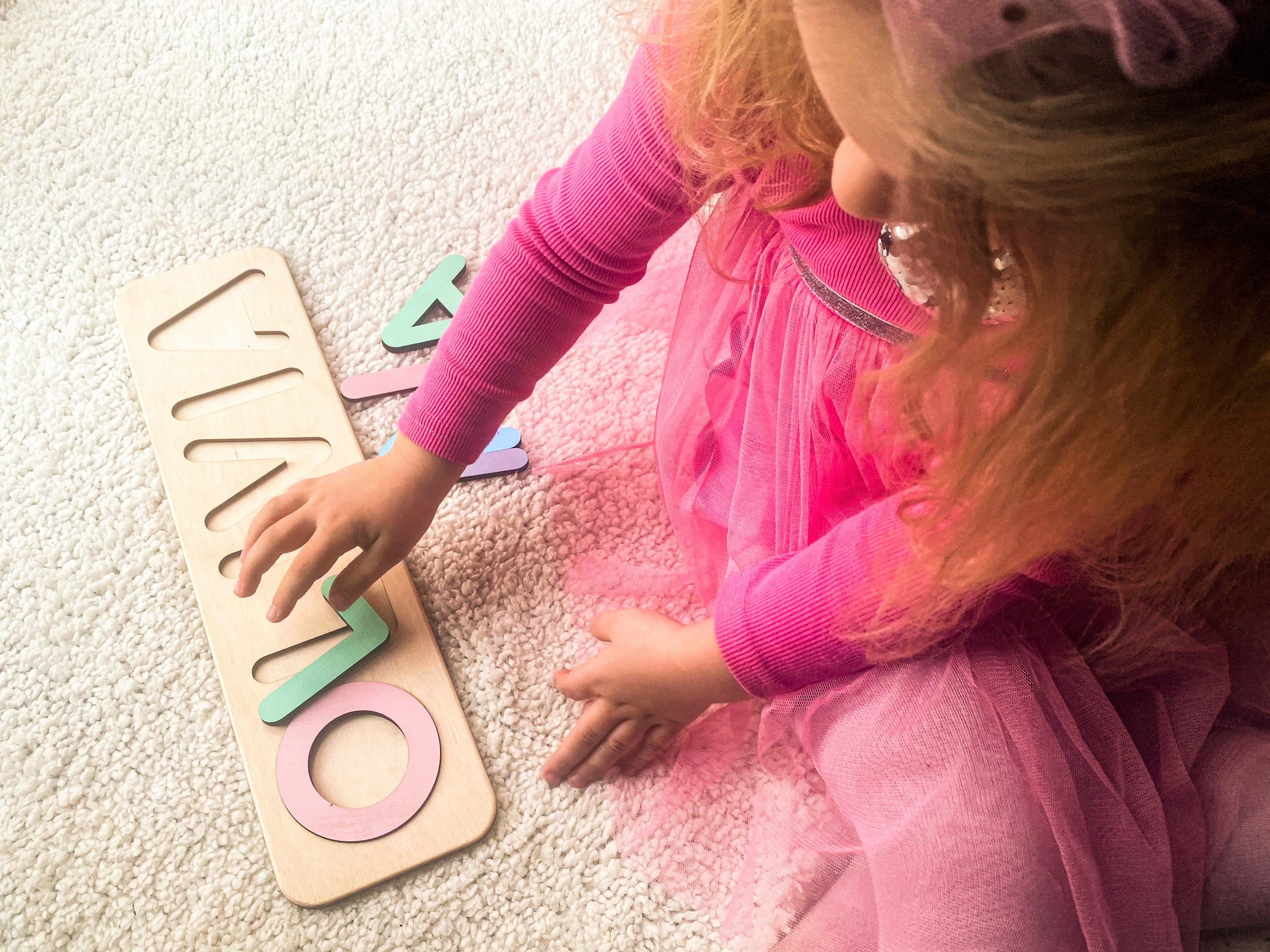 Wooden Name Puzzle With Inscription Under Name Custom Toy | Etsy