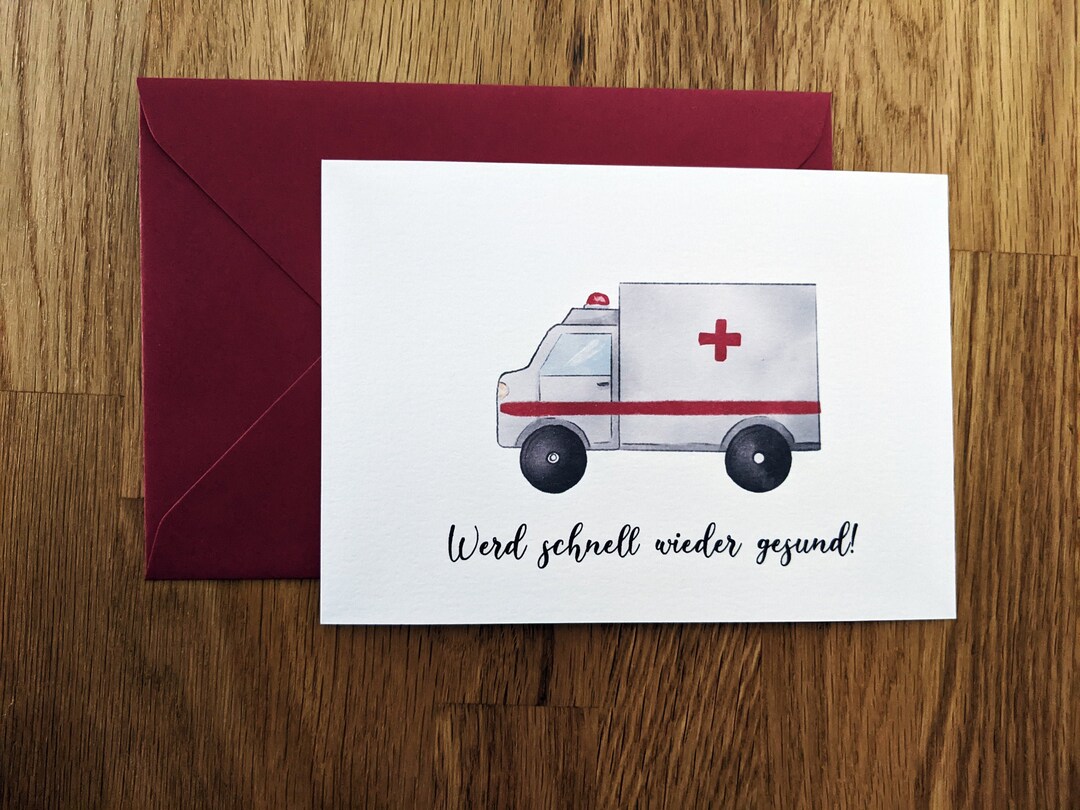 Map Ambulance With Envelope Greeting Card for Grandchildren or Child ...