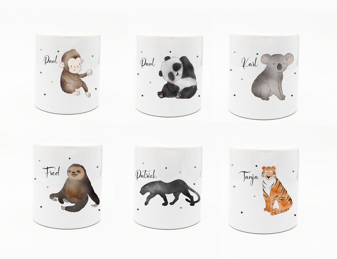Jungle Money Box With Name and Saying | Monkey | Sloth | Koala | Panda ...