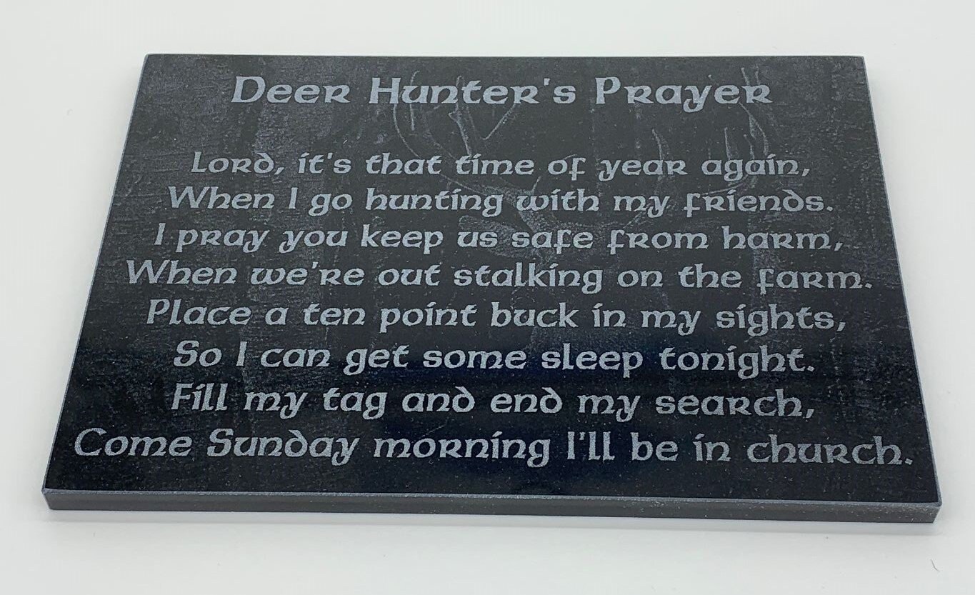 Deer Hunter's Prayer 5x7 Black Marble Laser - Etsy