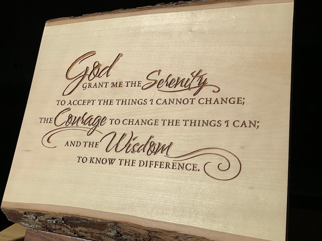 Serenity Prayer Wall Art Large Engraved Wood Wall Plaque - God Grant Me ...