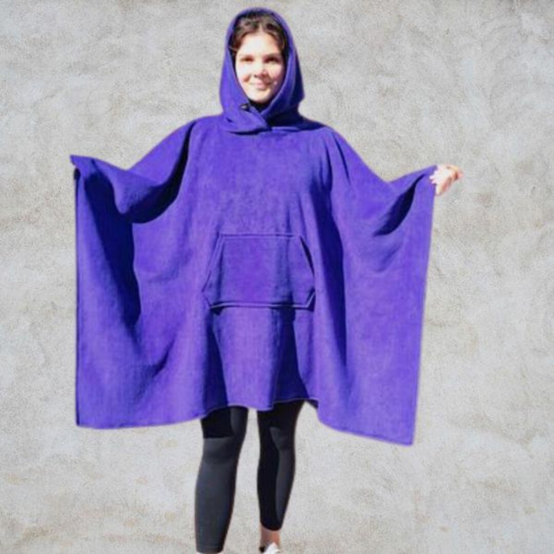 Purple Fleece Hooded Blanket Scout Guide Camp Blanket Poncho - Etsy