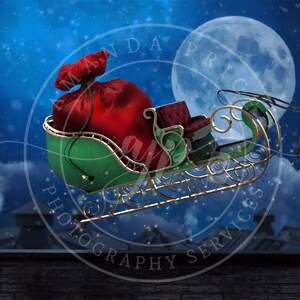 Santa Sleigh Rooftop Scene V2 - Etsy