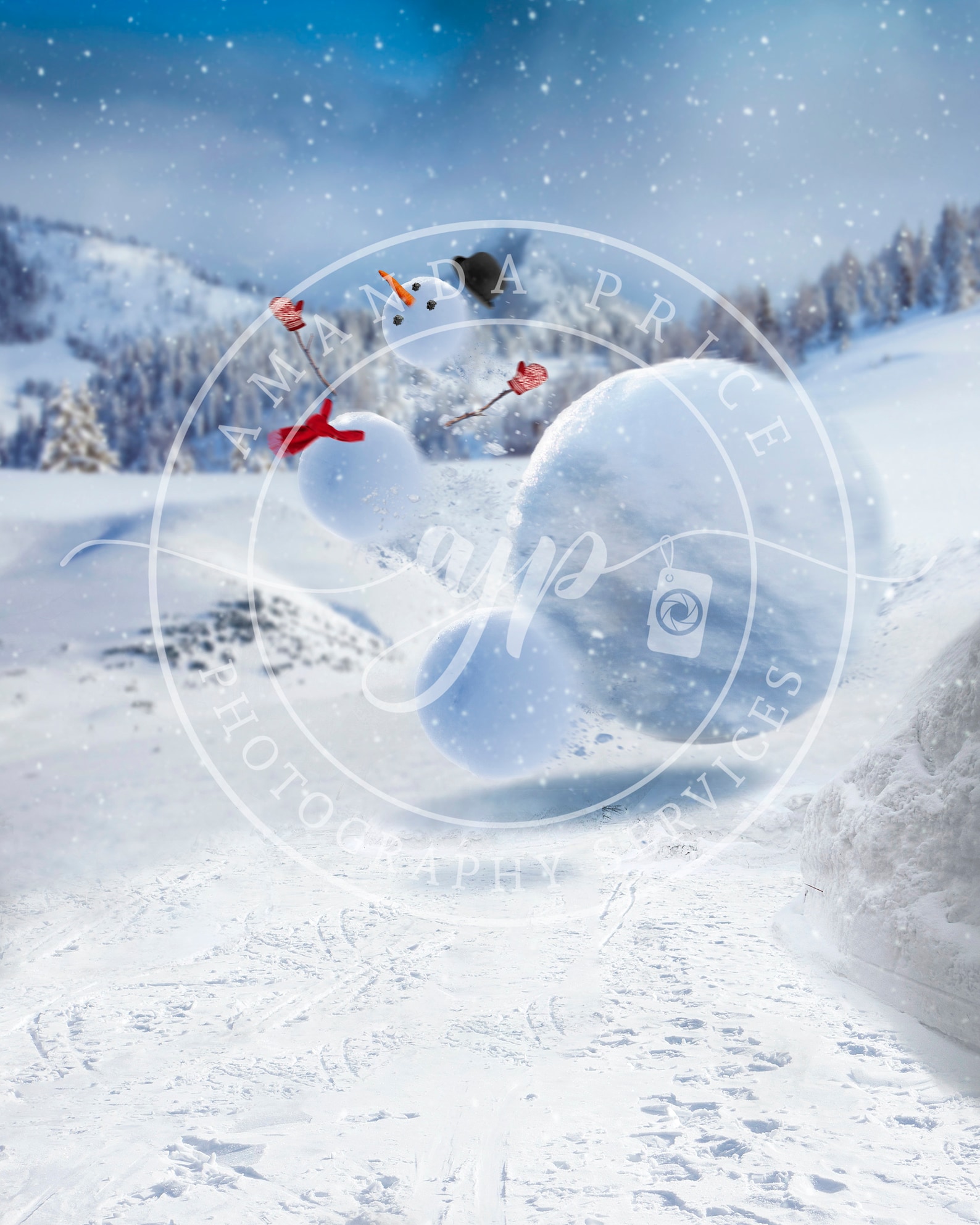 Snowball Christmas Scene - Etsy