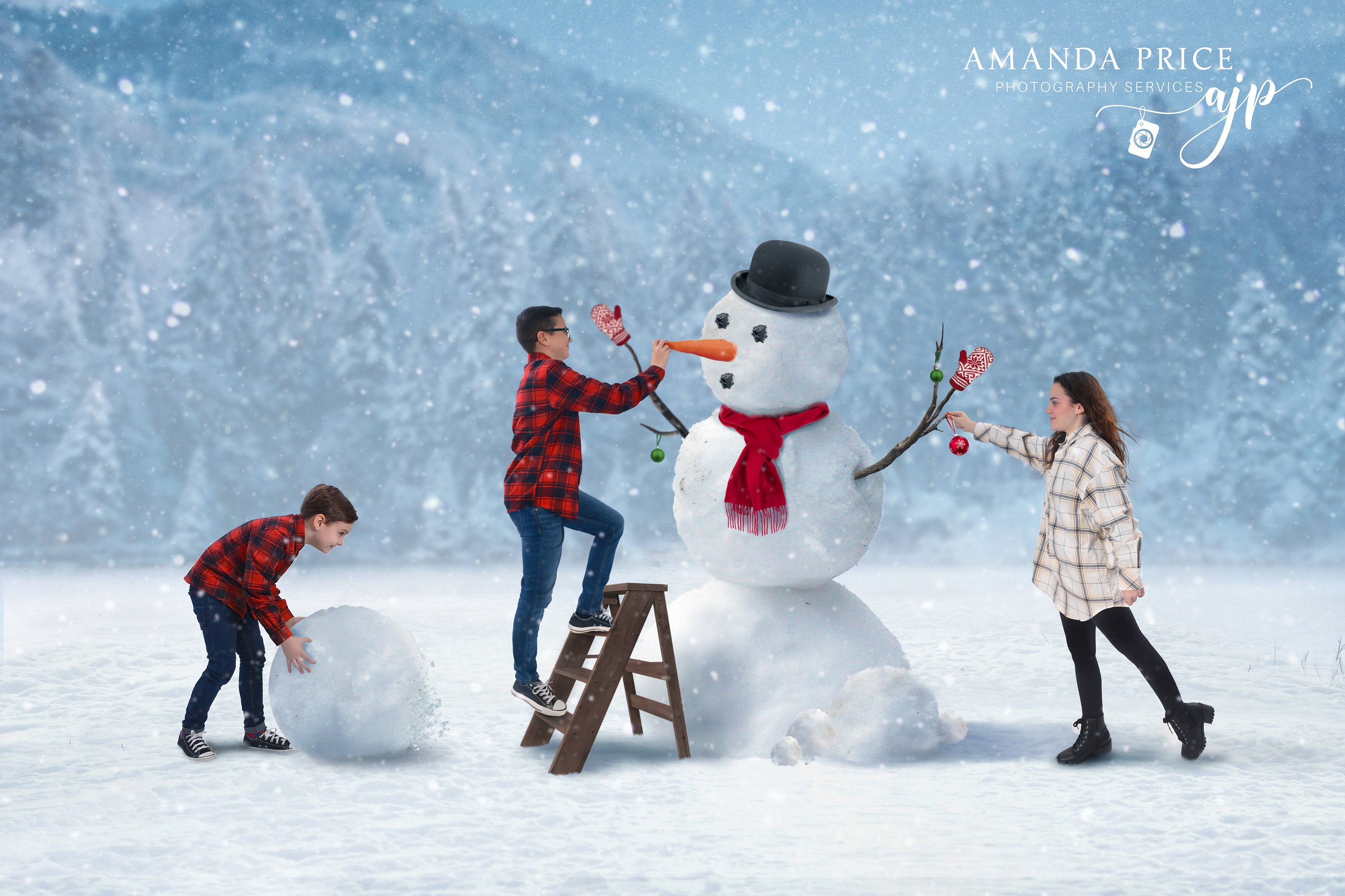 Christmas Snowman Scene 2 - Etsy