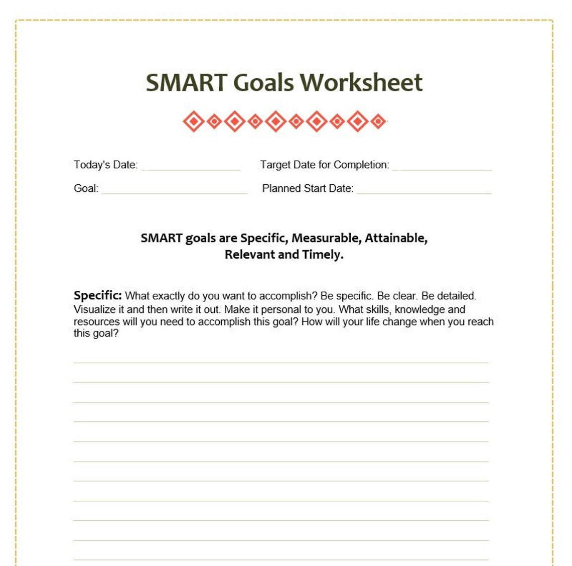 SMART Goals Two Pack Checklist and Worksheet Digital Download | Etsy