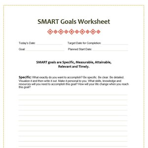 SMART Goals Two Pack Checklist and Worksheet Digital Download - Etsy
