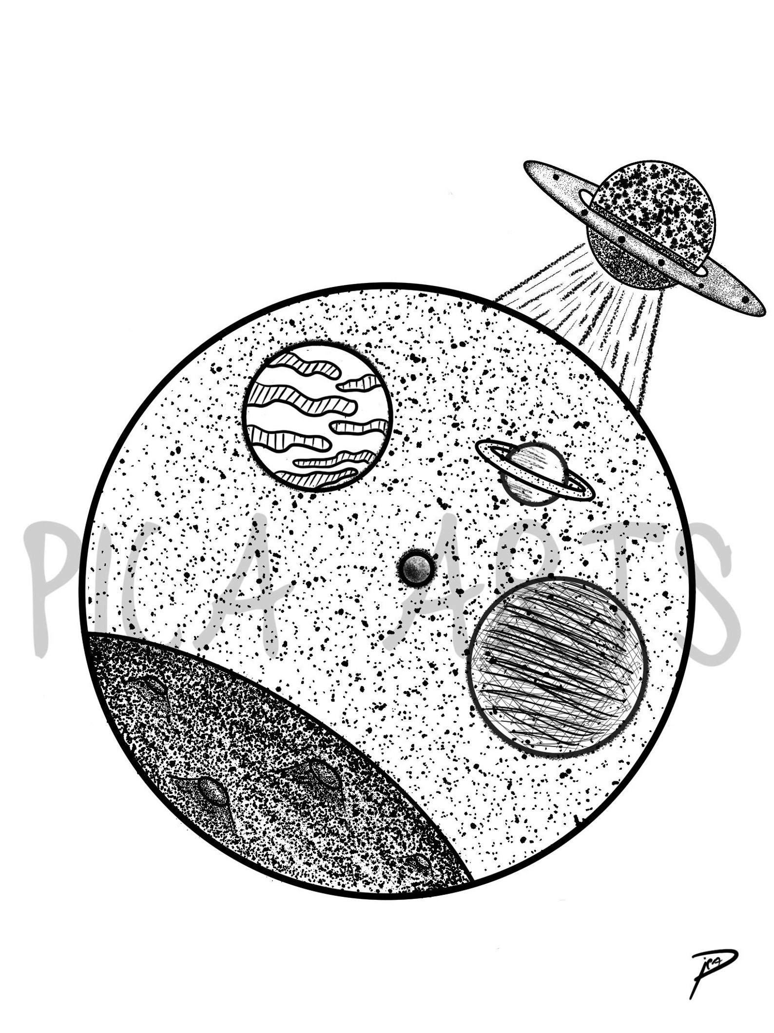 Black And White Outer Space Art Printable Minimalist Home | Etsy