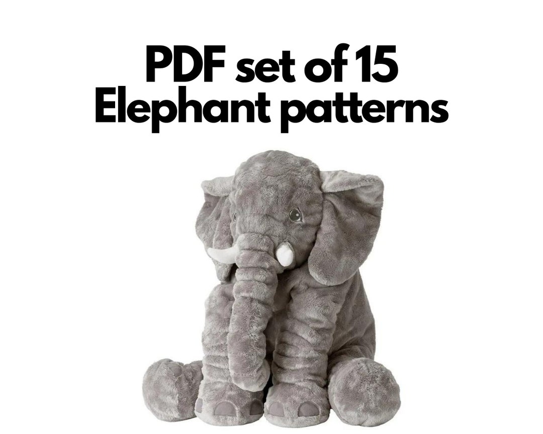 Set of 15 PDF Elephant Toy Patterns WITHOUT INSTRUCTION, 3 Sizes ...