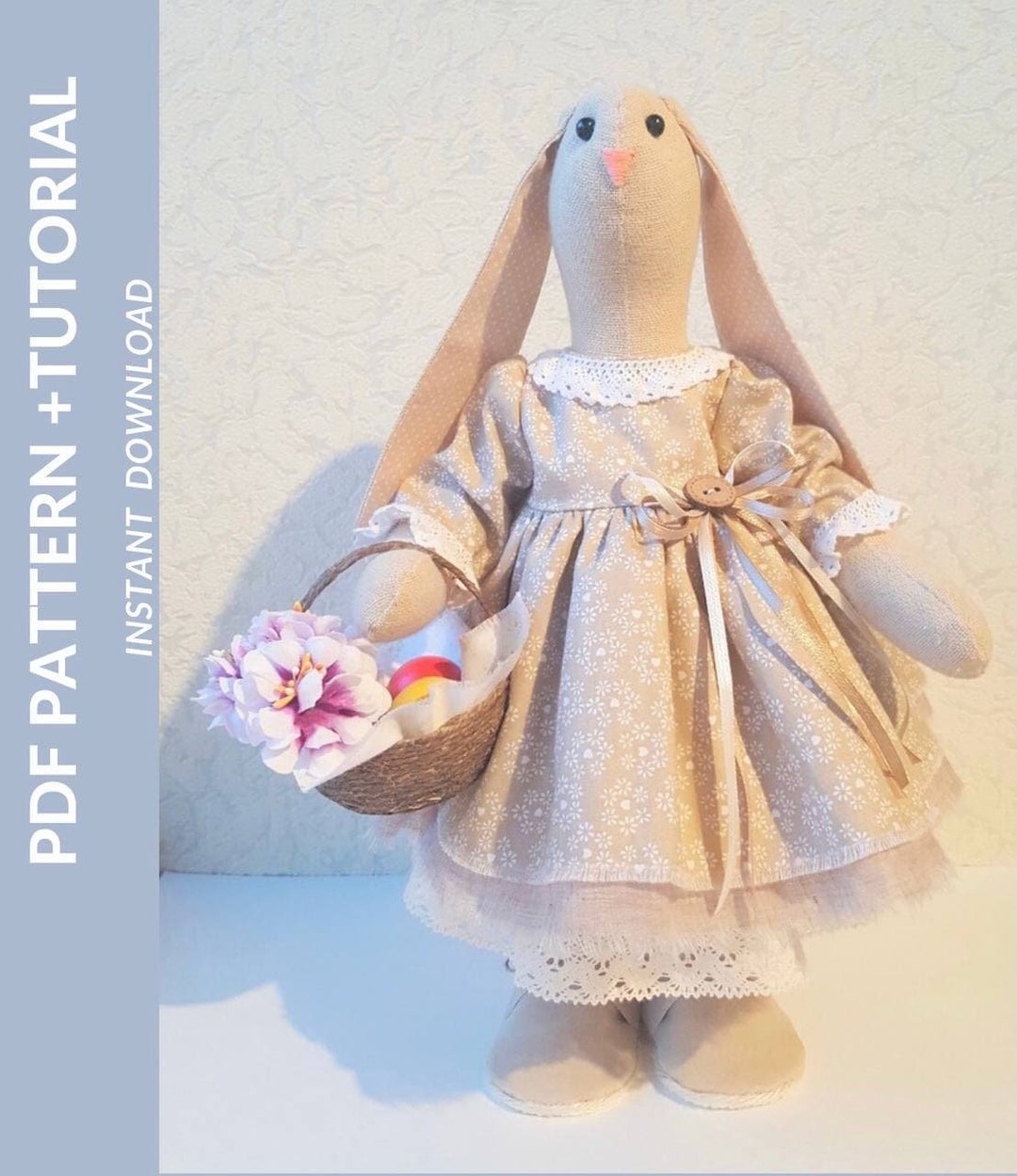 PDF Easter Bunny, Tilda Pattern, Tilda Soft Toy, Stuffed Toy, Bunny ...