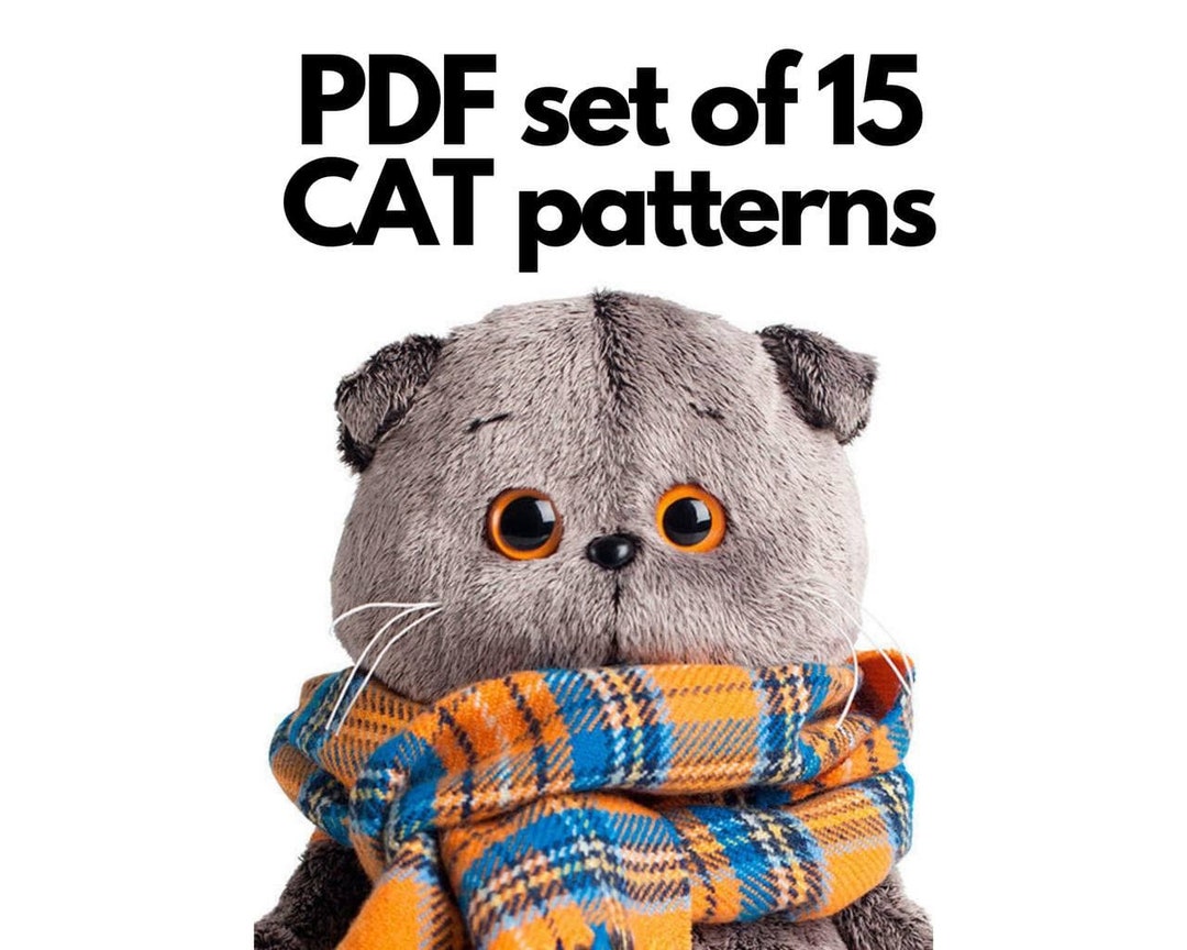 Set of 15 PDF Cat Toy Patterns WITHOUT INSTRUCTION, Cat Sewing Pattern ...