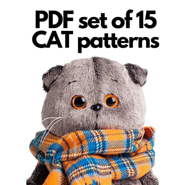 Stuffed Cat Pattern - Etsy