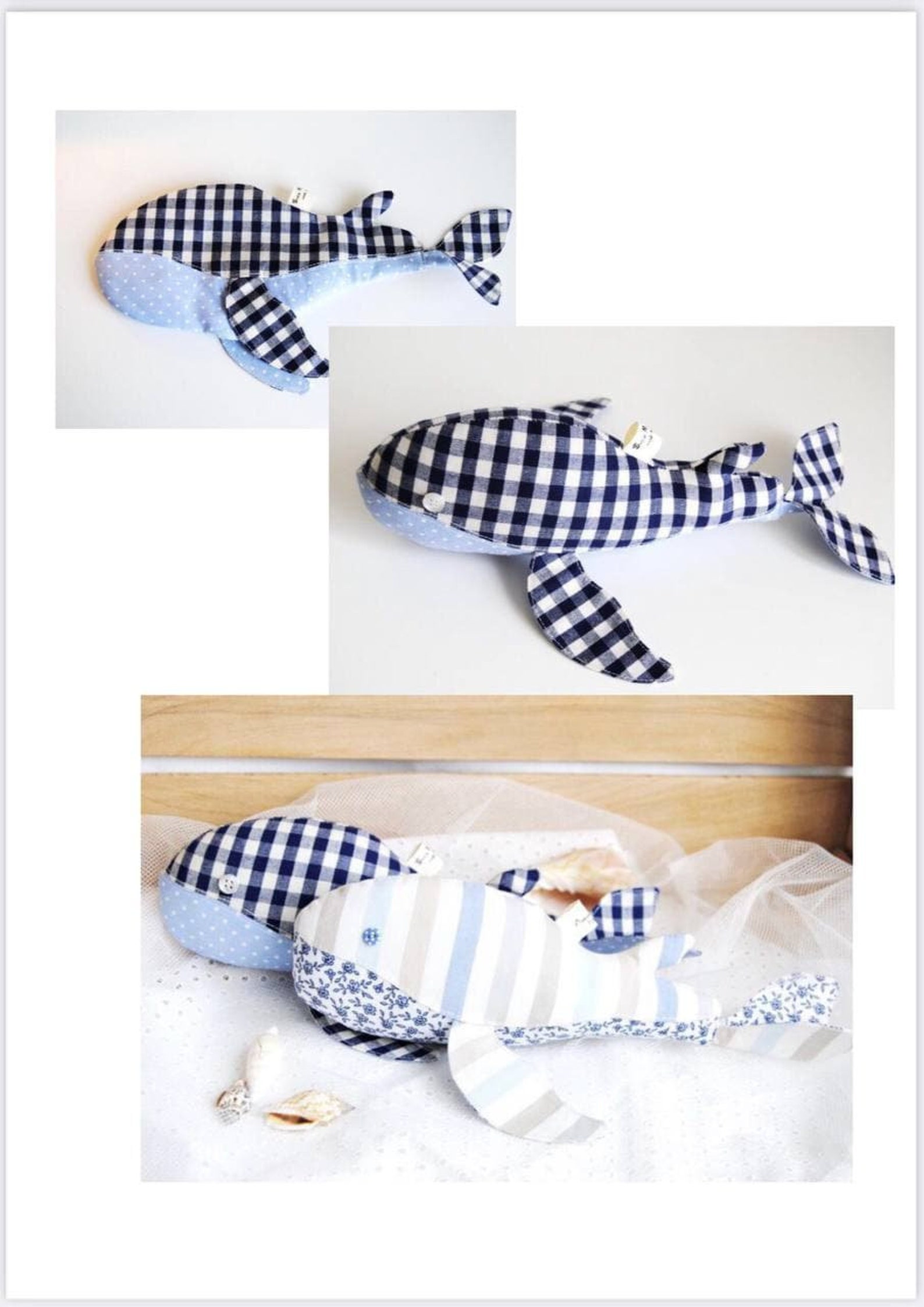 PDF Whale Pattern, Denim Whale Instant Digital Printable Sewing Pattern ...