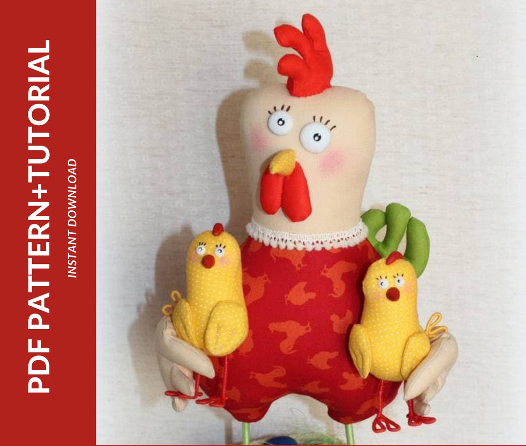 PDF Easter Chicken, Chicken Pattern, Rag Soft Toy, Stuffed Toy, Chicken ...