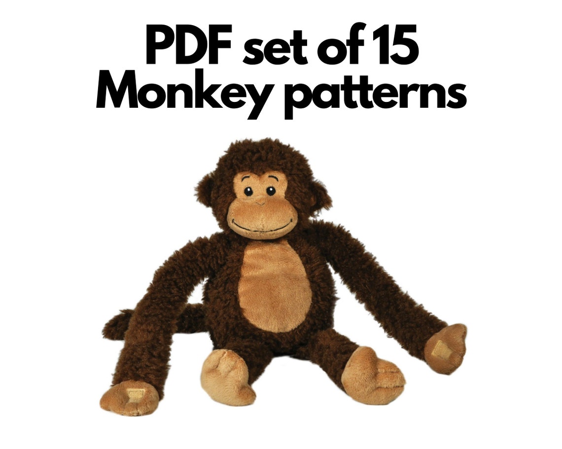 Set of 15 PDF Monkey Toy Patterns WITHOUT INSTRUCTION 3 Sizes | Etsy