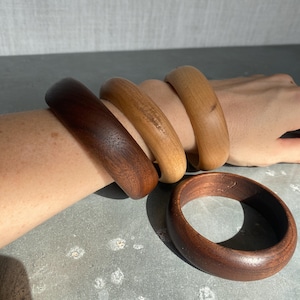Wooden Bangle – Black Walnut or Hard Maple, Handmade & Customizable ...