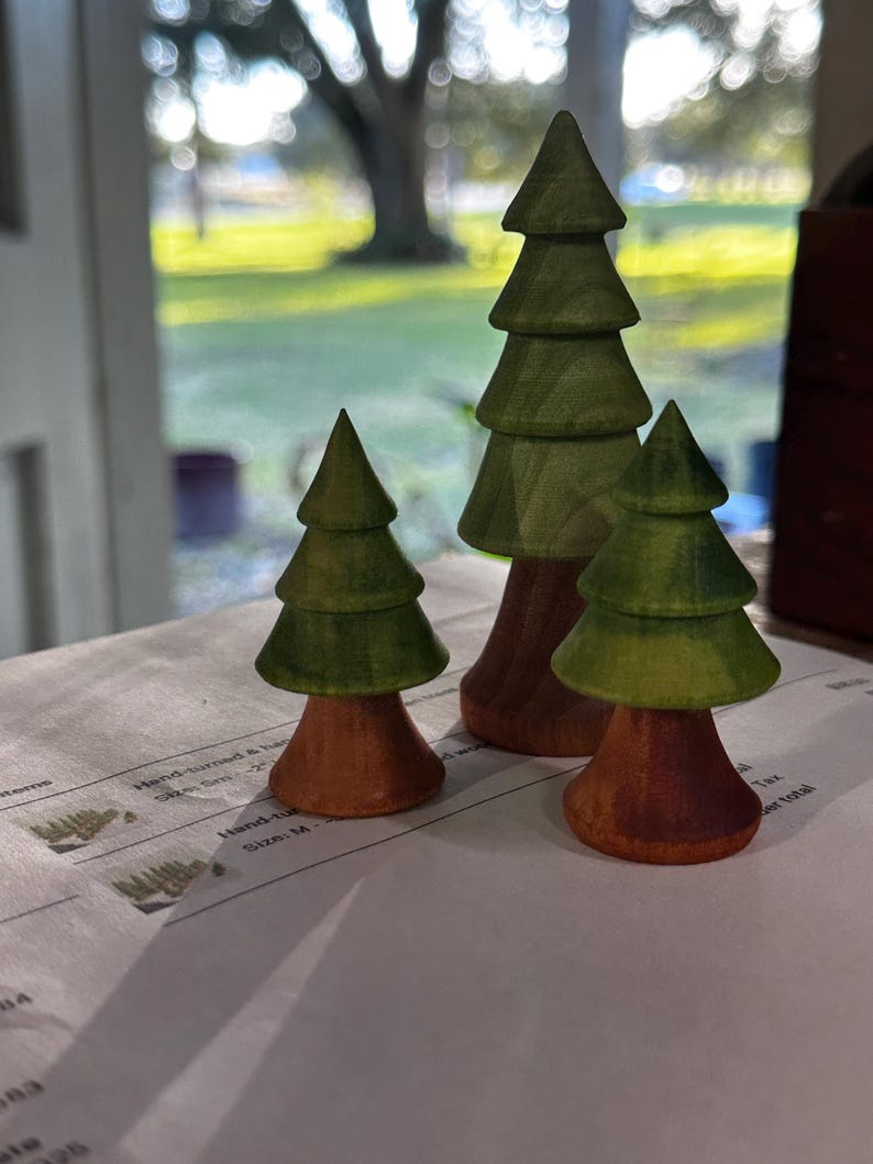 Hand-turned & Hand-painted Wooden Trees - Etsy