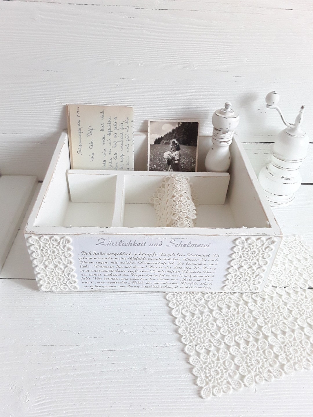 Wooden Box Vintage White Wooden Box White Wooden Box Shabby - Etsy