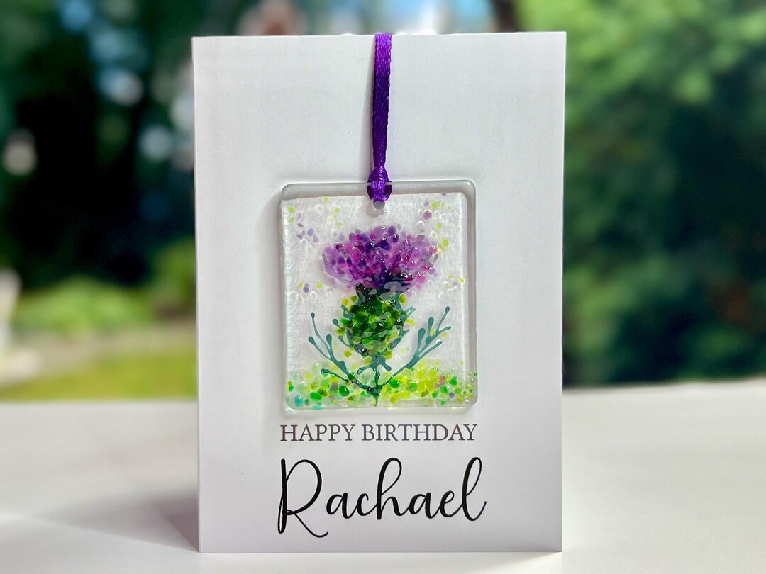 Personalised Thistle Birthday Card / Gift With Name and Has Unique ...