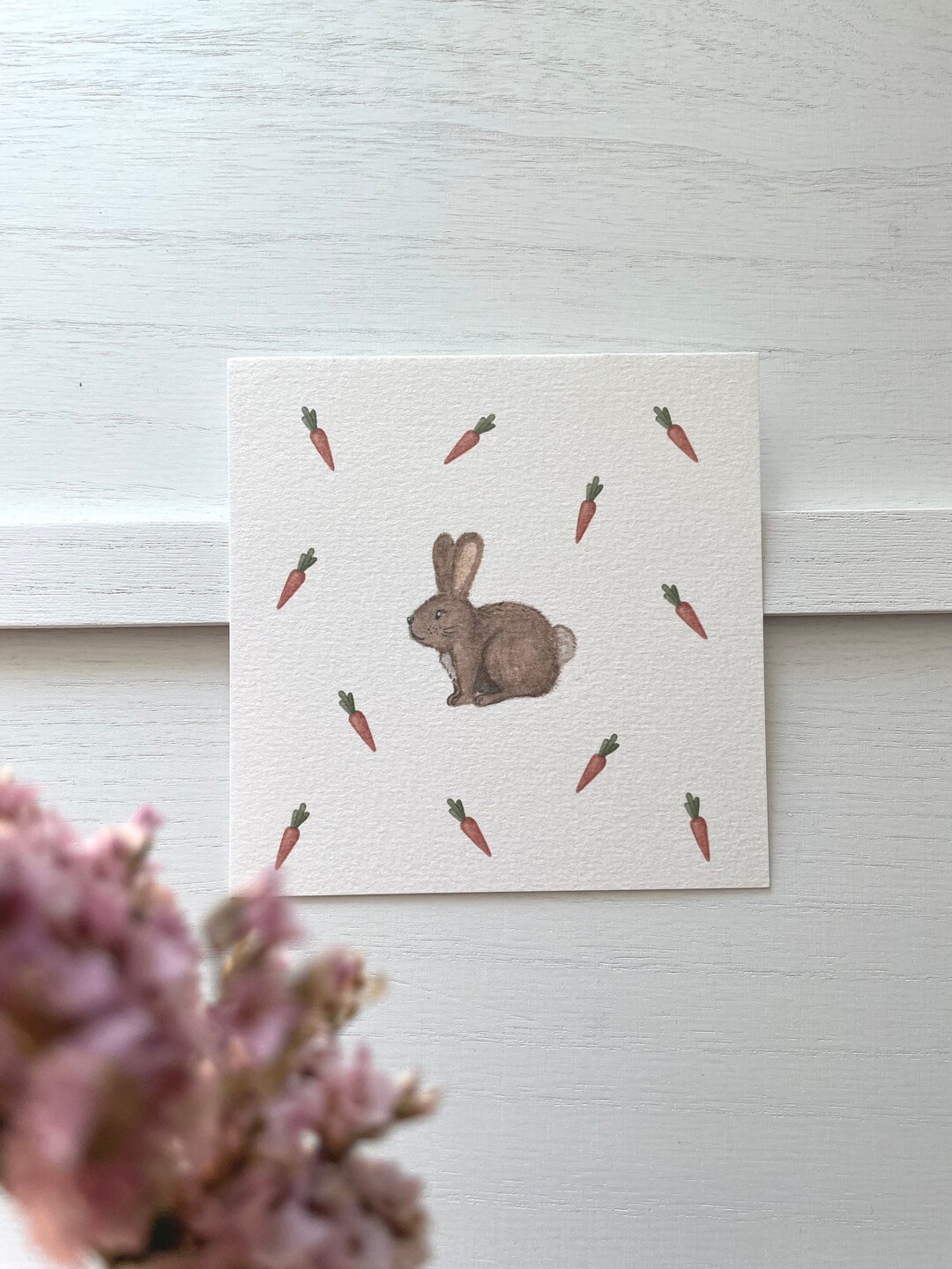 Small Card Easter Bunny Card Bunny Happy Easter Greeting Card Easter ...