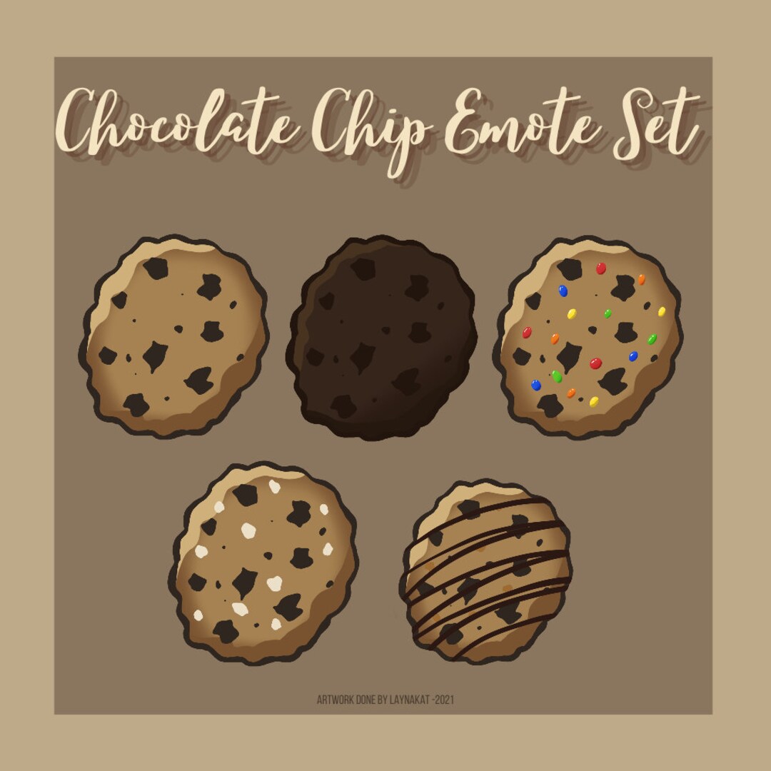 Chocolate Chip Cookie Twitch Emote Sub Badge Bundle - Etsy