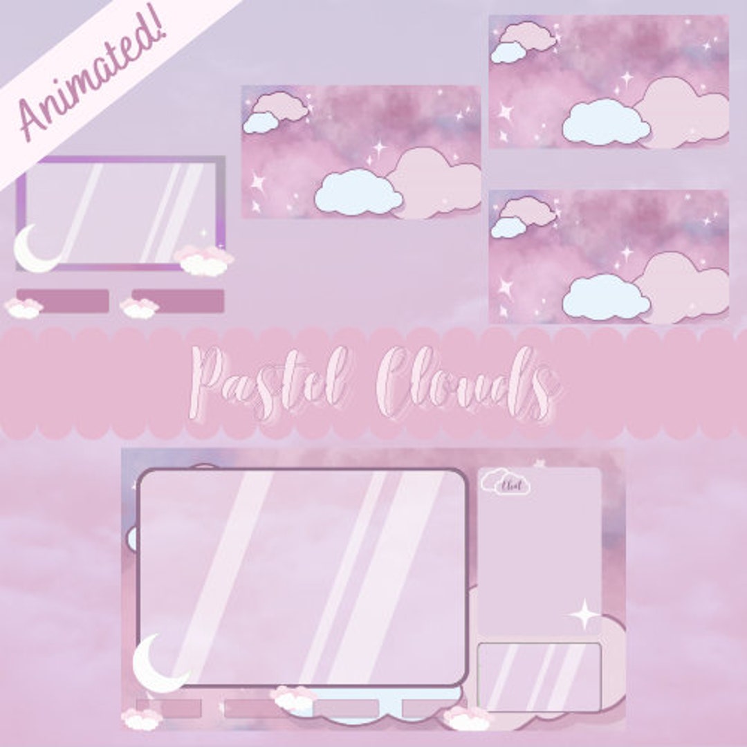 Animated Pastel Clouds Stream Overlay - Pink Purple Soft Aesthetic ...