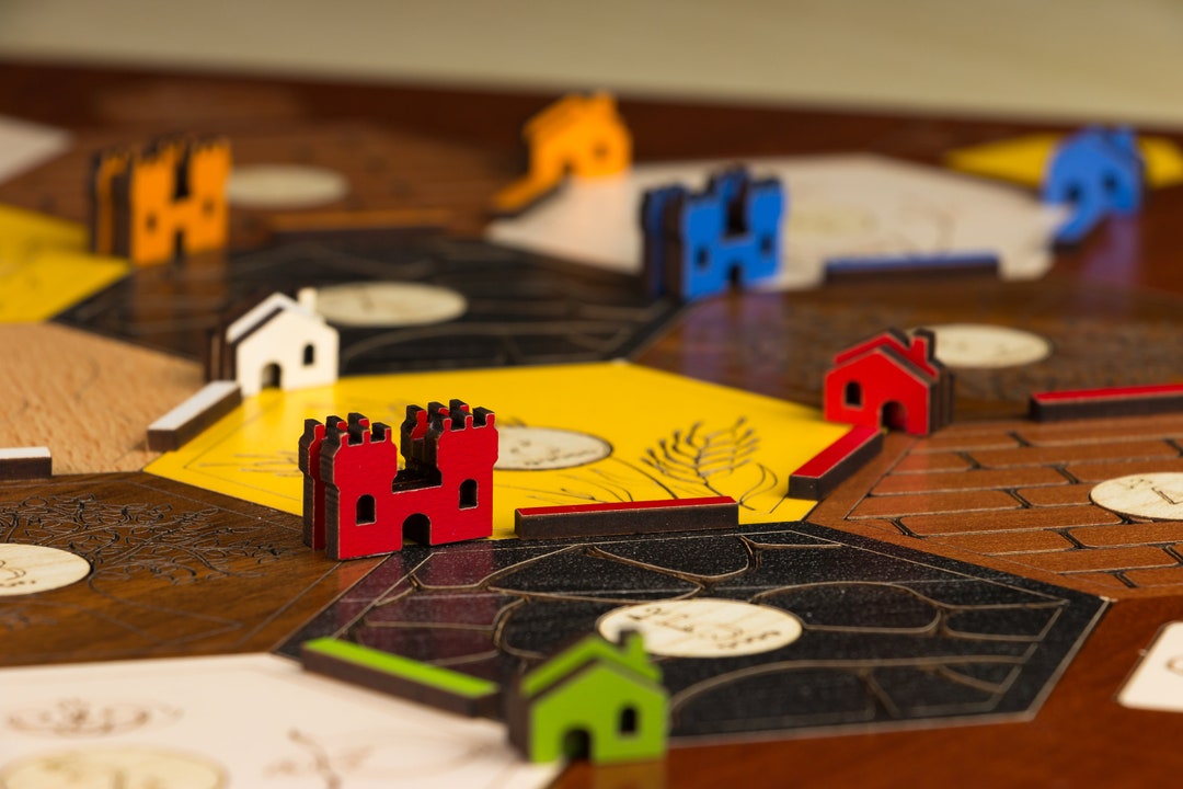 Settlers Game Pieces and Organizer/holder - Etsy UK